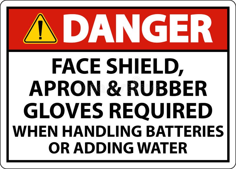 Danger when Handling Batteries Sign on White Background Stock Vector ...