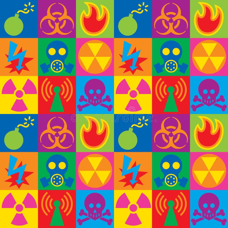 Colorful Bio Hazard Symbol on Black Background Stock Vector ...