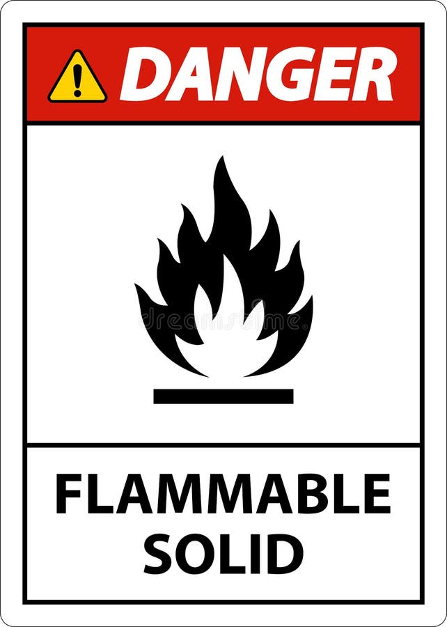 Danger Hazardous Signs Flammable Solid on White Background Stock Vector ...