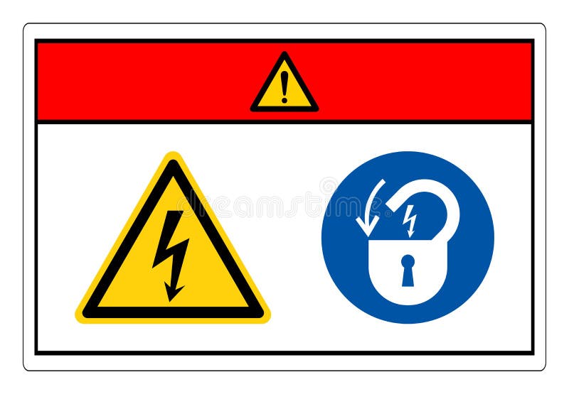 Danger Hazardous Voltage Lock Out Electrical Power Symbol Sign, Vector ...