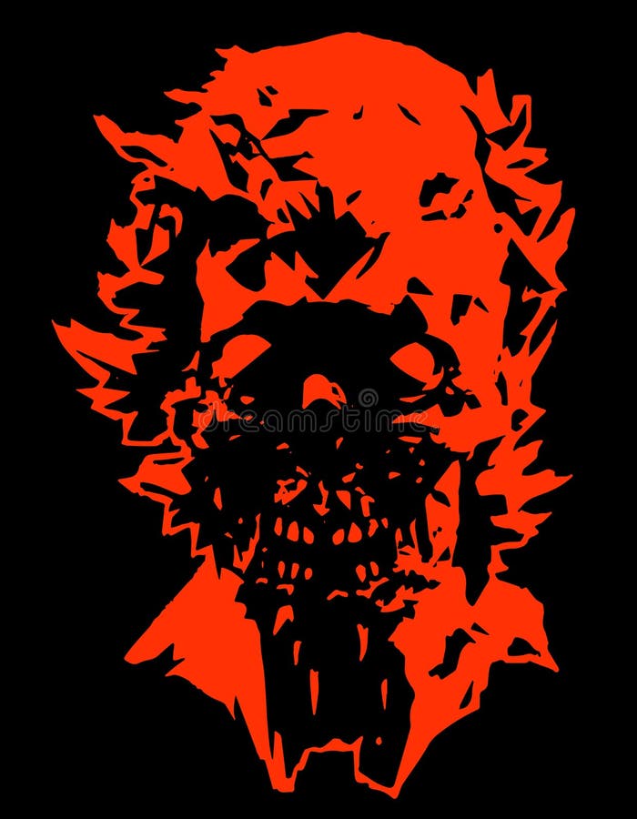 Danger Zombie Head with a Torn Face. Vector Illustration Stock Vector ...