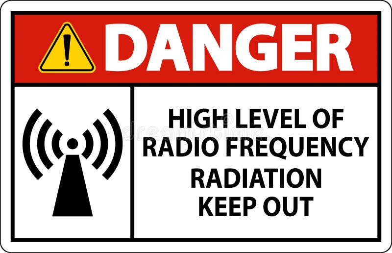 Danger High Level of RF Radiation Sign on White Background Stock Vector ...