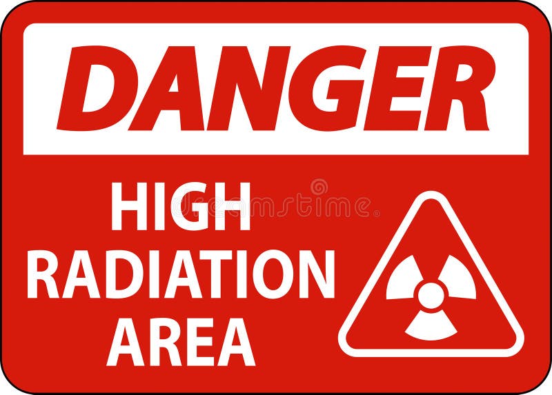 Danger High Radiation Area Sign on White Background Stock Vector ...