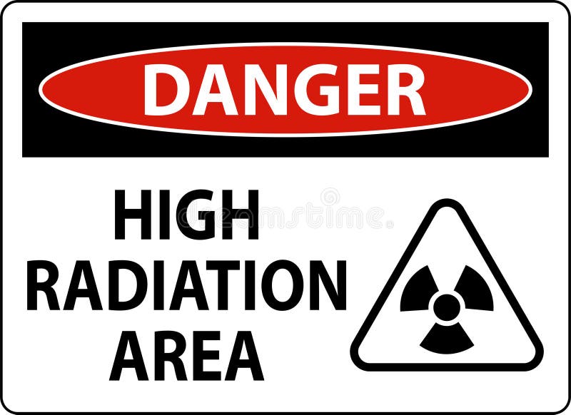 Danger High Radiation Area Sign on White Background Stock Vector ...