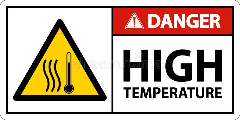 Danger High Temperature Symbol and Text Safety Sign Stock Vector ...