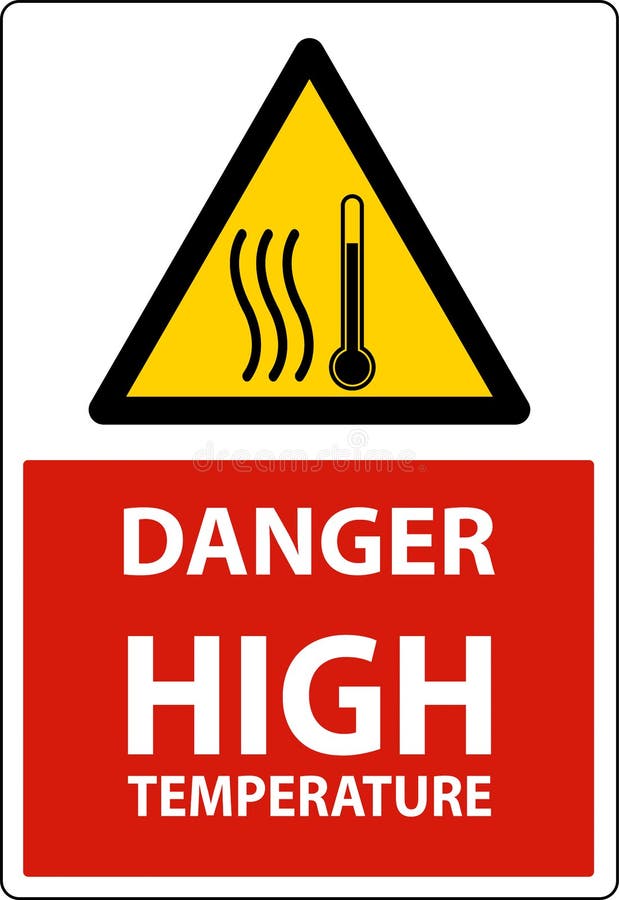Danger High Temperature Symbol and Text Safety Sign Stock Vector ...