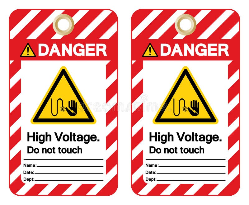 Danger High Voltage Do Not Touch Tag Label Symbol Sign, Vector ...