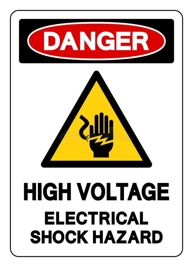 Danger High Voltage Electrical Shock Hazard Symbol Sign, Vector ...