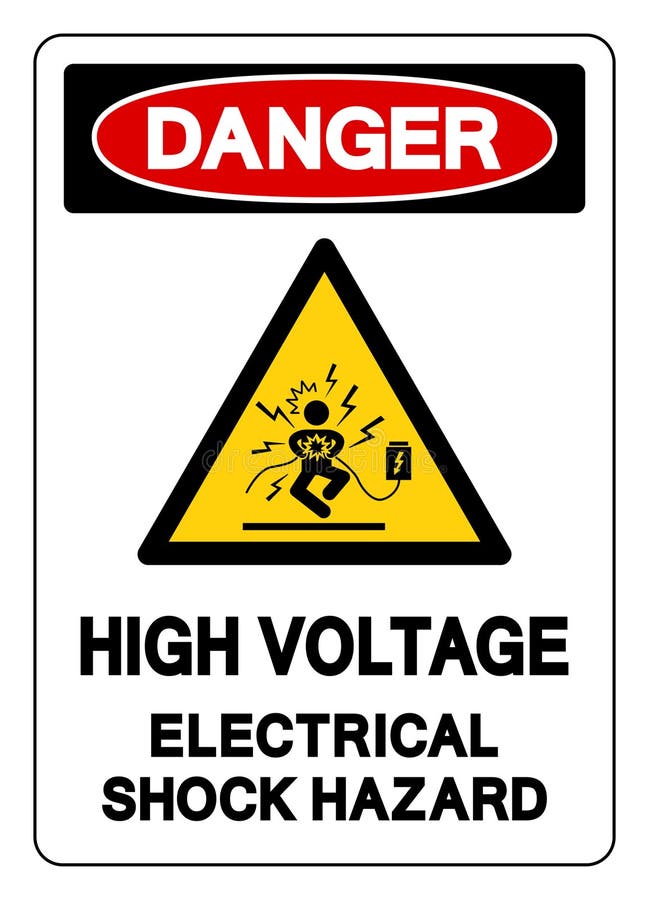 Danger High Voltage Electrical Shock Hazard Symbol Sign, Vector ...