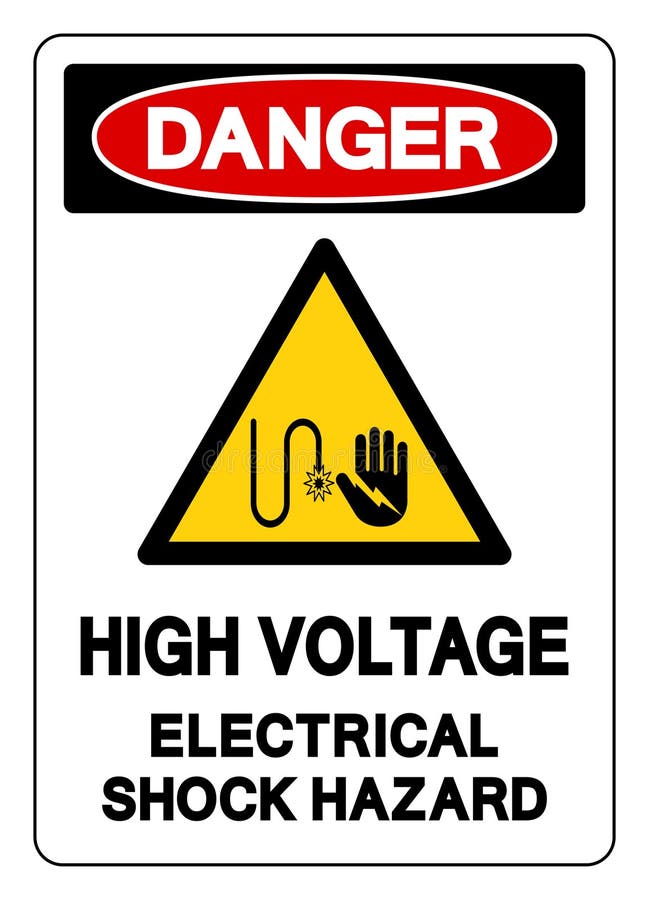 Danger High Voltage Electrical Shock Hazard Symbol Sign, Vector ...