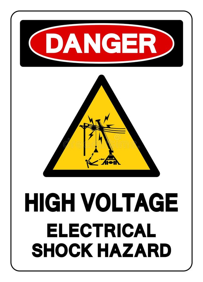 Danger High Voltage Electrical Shock Hazard Symbol Sign, Vector ...