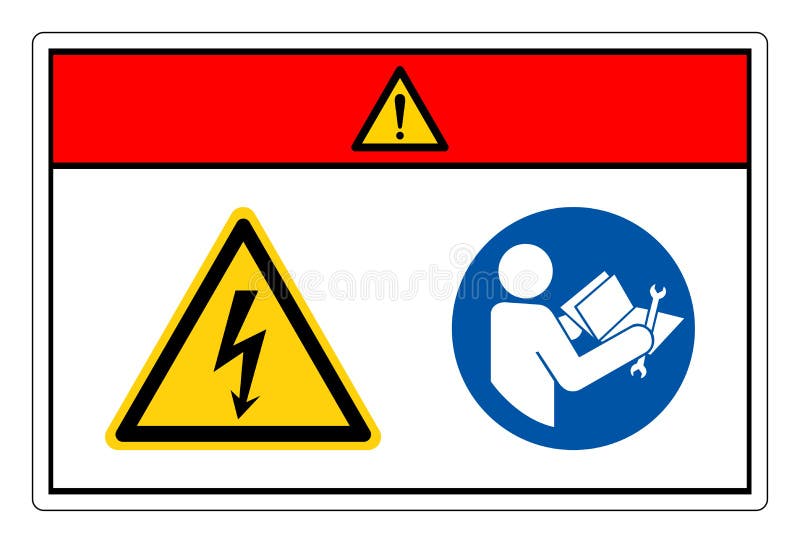 Danger High Voltage Read Technical Manual before Servicing Symbol Sign ...