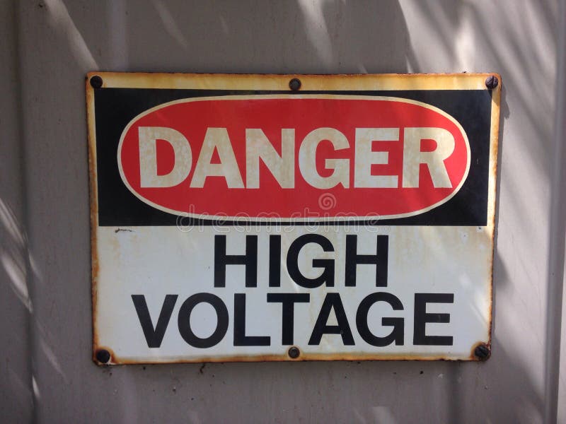 DANGER: High Voltage stock photo. Image of sign, caution - 92845436