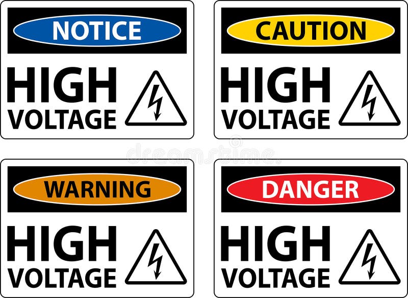 Danger High Voltage Sign on White Background Stock Vector ...
