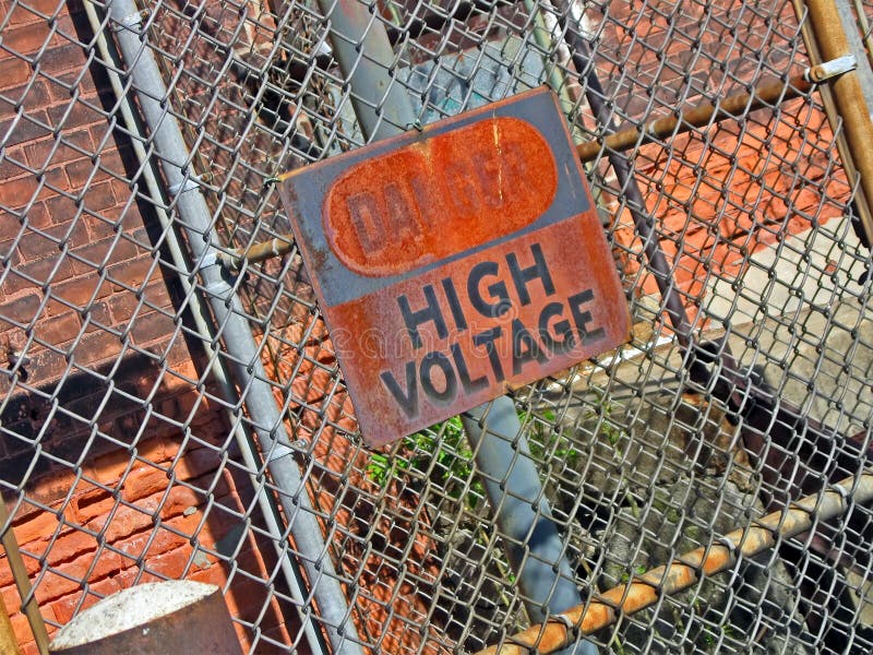 Danger,high Voltage,warning Message on Signboard, Stock Image - Image ...