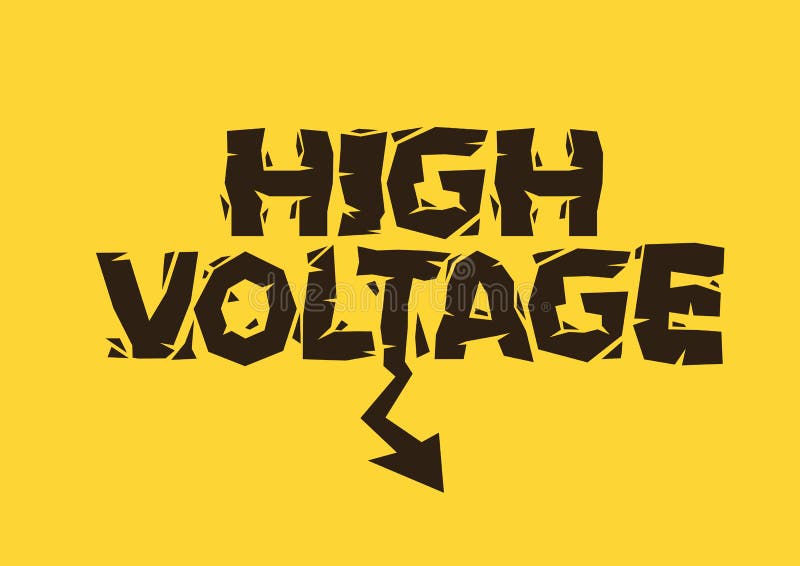 Danger High Voltage Yellow Typography Sign Stock Vector - Illustration ...