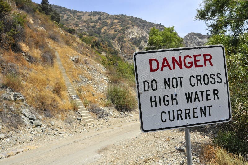 Danger High Water Signage stock photo. Image of country - 10409688