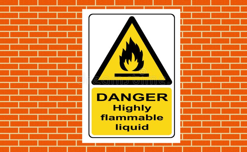 Flammable Liquid Sign on White Background. Danger Sign. Label, Sticker ...