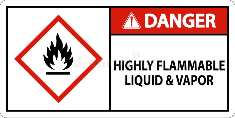 Danger Highly Flammable Liquid and Vapor GHS Sign Stock Vector ...