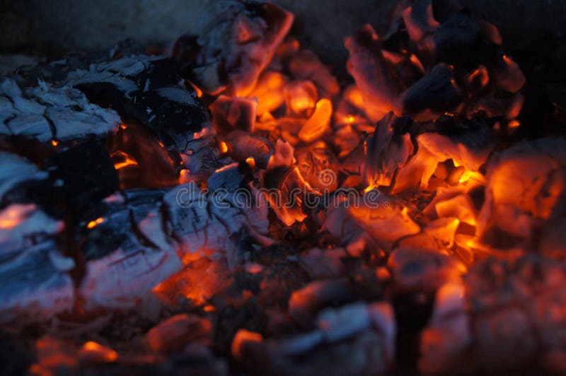Danger! Hot Glowing Embers! Keep Your Hands Off! Stock Photo - Image of ...
