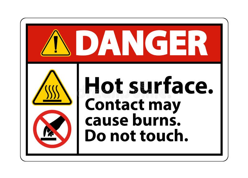 Danger Hot Surface Do Not Touch Symbol Sign Isolate on White Background ...