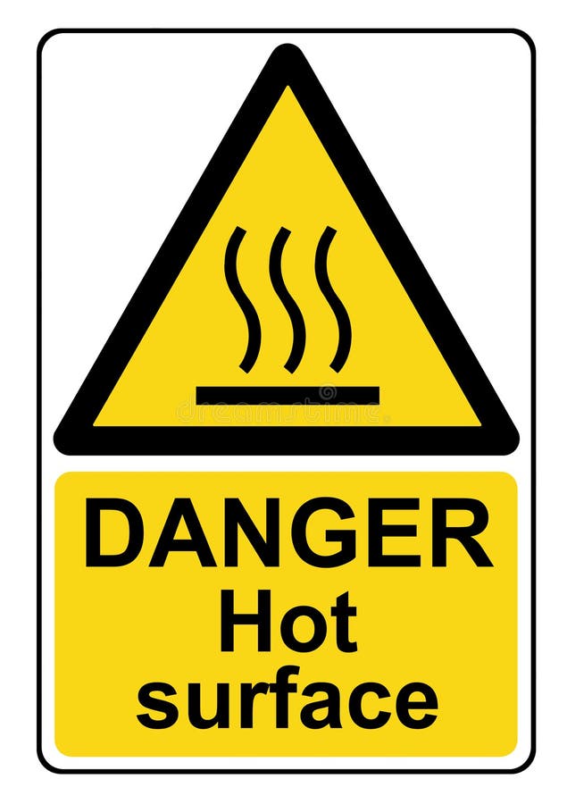 Danger hot surface sign stock illustration. Illustration of danger ...