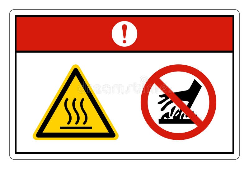 Danger Hot Surface Symbol Sign on White Background Stock Vector ...