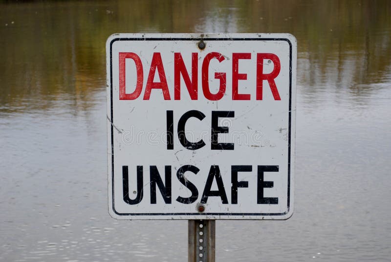 Danger Ice Unsafe stock photo. Image of signage, aluminum - 41224596