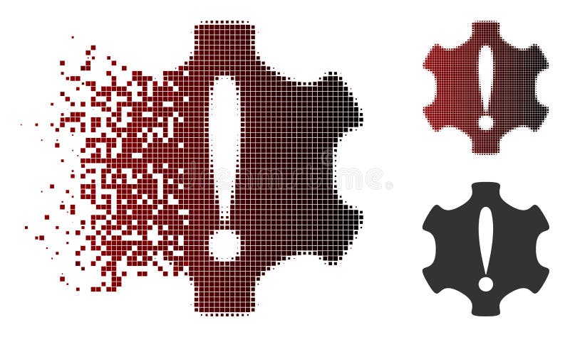 Sparkle Pixel Halftone Danger Icon Stock Vector - Illustration of ...