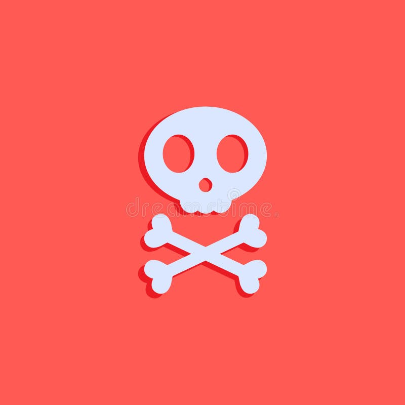 Danger Icon. Skeleton Flat Symbol, Vector Virus Sign Stock Illustration ...