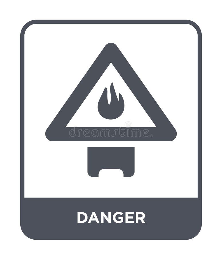 Danger Icon in Trendy Design Style. Danger Icon Isolated on White ...