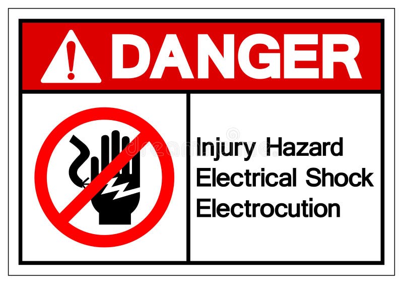 Danger Injury Hazard Electrical Shock Electrocution Symbol Sign, Vector ...