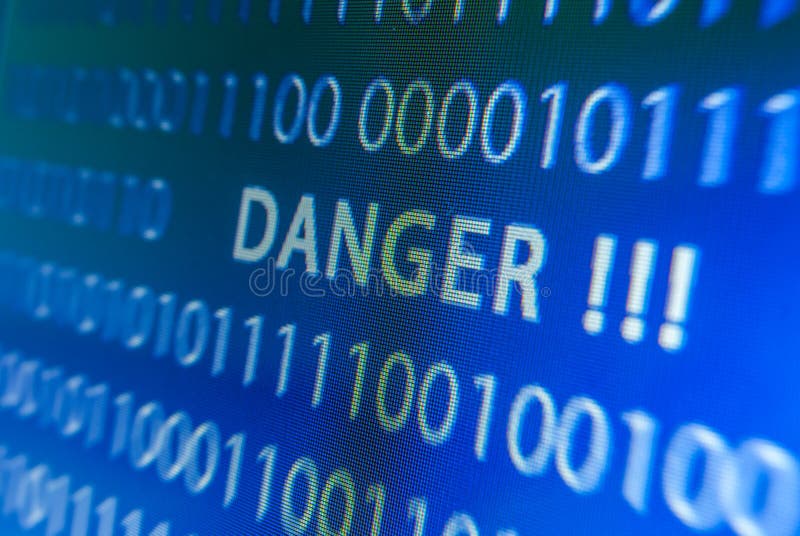 Danger Inscription on Monitor Stock Image - Image of online, screen ...