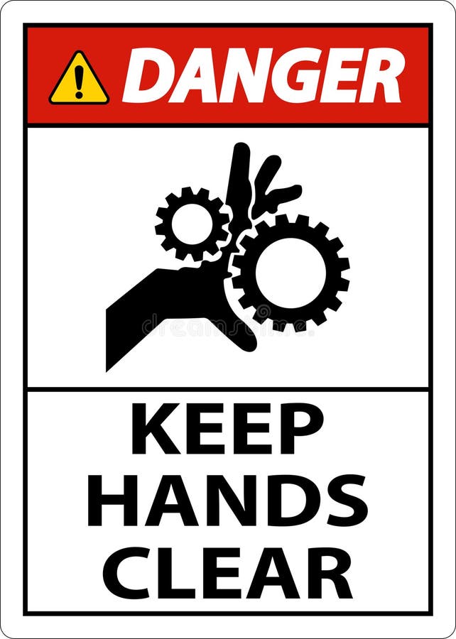 Danger Keep Hands Clear on White Background Stock Vector - Illustration ...