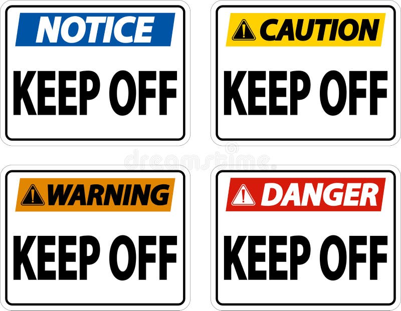 Danger Keep Off Label Sign on White Background Stock Vector ...