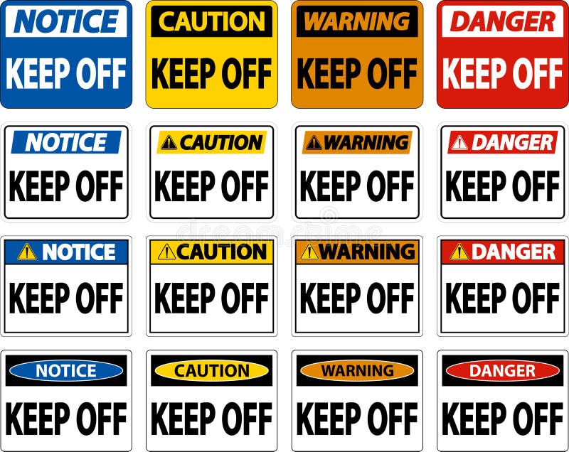 Danger Keep Off Label Sign on White Background Stock Vector ...