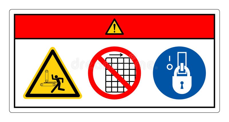 Danger Kickback Hazard Do Not Remove Guard Symbol Sign, Vector ...
