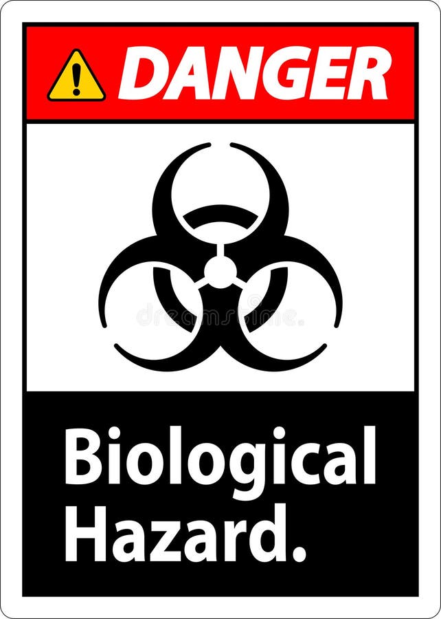 Danger Label Biological Hazard on White Background Stock Vector ...