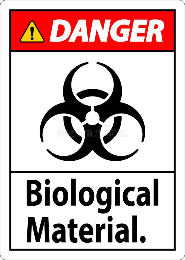 Danger Label Biological Material Sign Stock Vector - Illustration of ...
