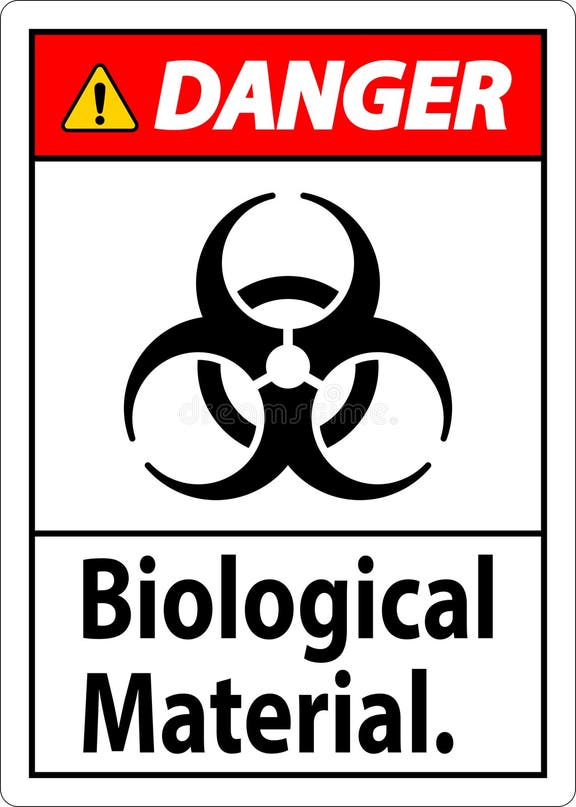 Danger Label Biological Material Sign Stock Vector - Illustration of ...