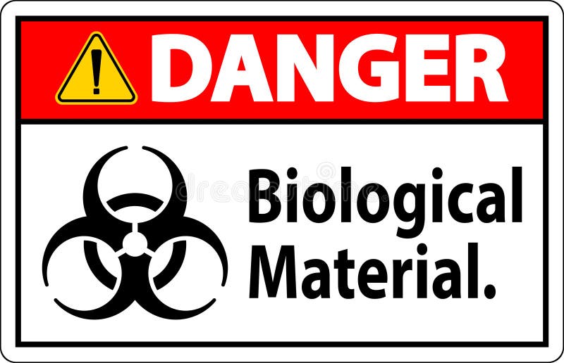 Danger Label Biological Material Sign Stock Vector - Illustration of ...