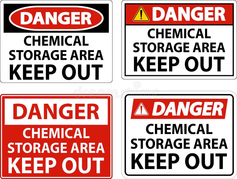 Danger Label Chemical Storage Area Keep Out Sign Stock Vector ...