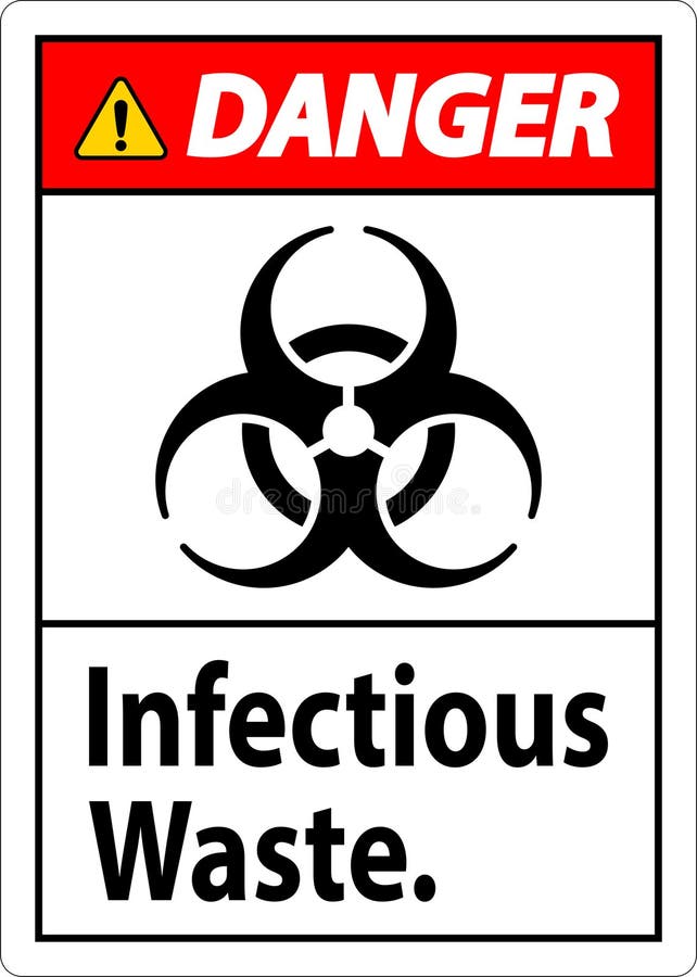 Danger Label Infectious Waste Sign Stock Vector - Illustration of ...