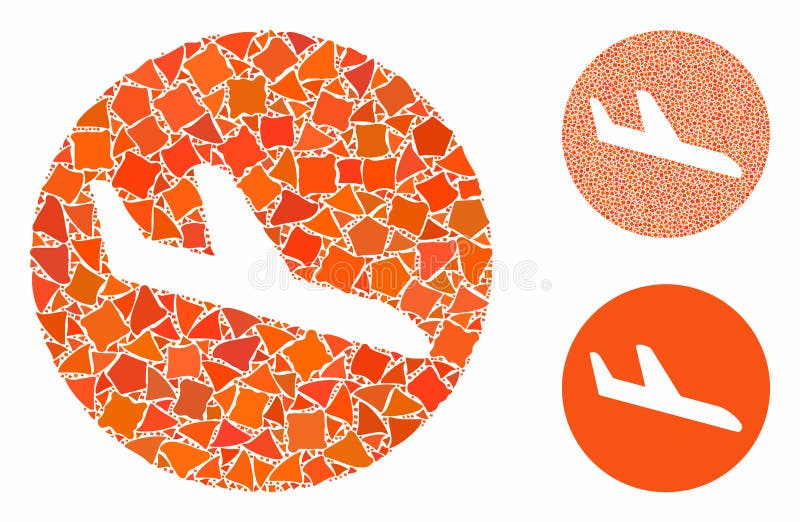 Danger Landing Aircraft Mosaic Icon of Unequal Elements Stock ...