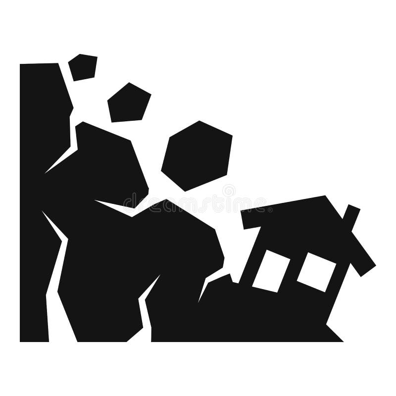 Landslide Icon. Land Slide Earthquake Mountain Disaster Danger Risk ...