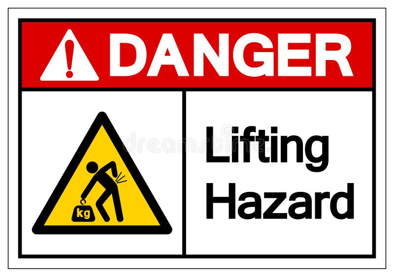 Ergonomic Hazard Symbols Lifting Hazard Symbol Sign Isolate On White