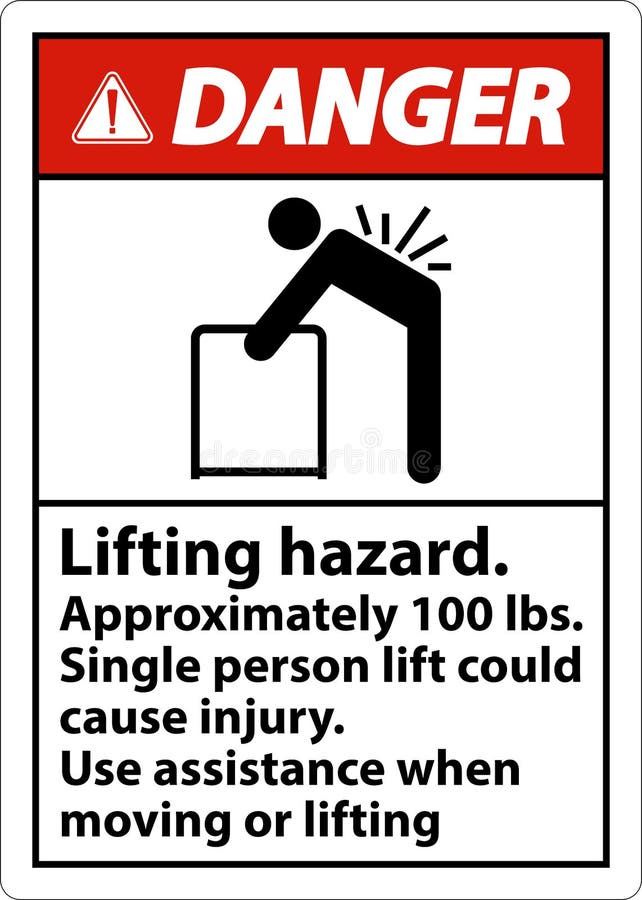 Danger Lifting Hazard Do Not Lift or Move Heavy Objects without ...