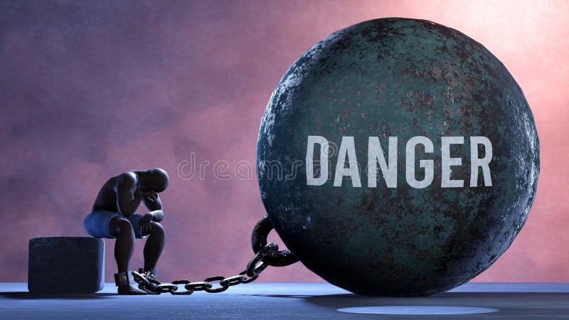 Danger that limits life stock illustration. Illustration of restricted ...