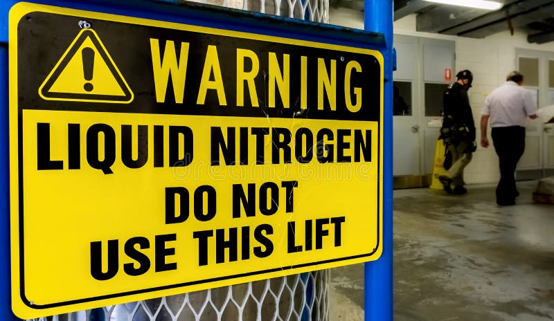 Danger - Liquid Nitrogen Warning Sign Stock Image - Image of nitrogen ...