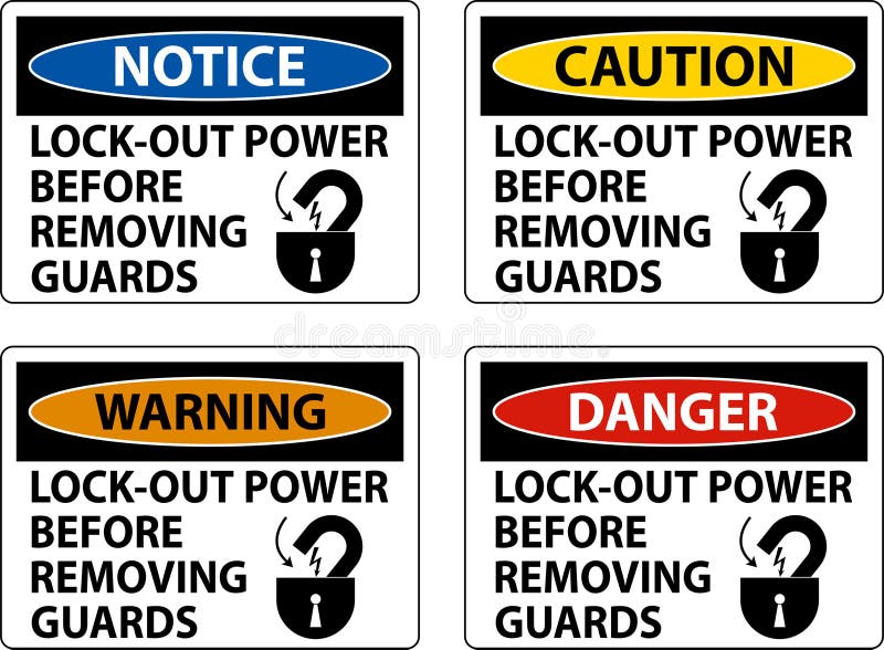 Danger Lock Out Label Sign on White Background Stock Vector ...